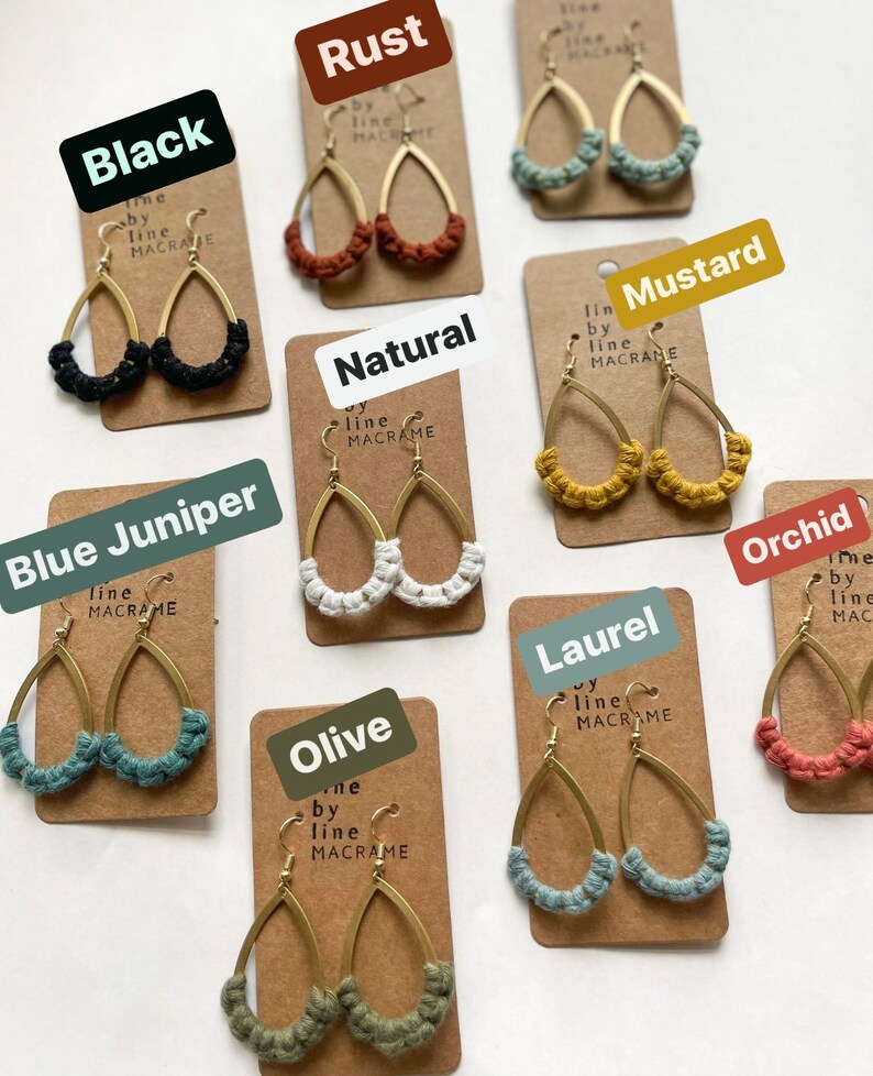 Fringeless Teardrop Macrame Earring - Etsy