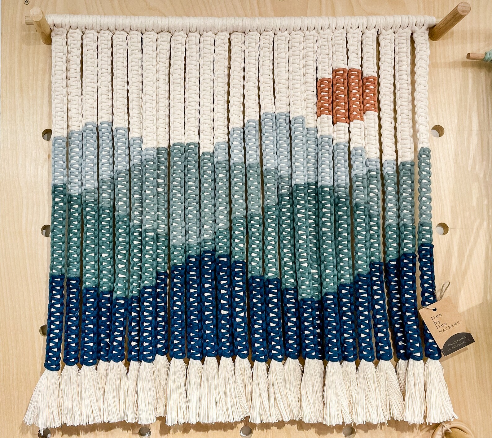 Blue Ridge Mountain Macrame Wall Hanging, Macrame Landscape, Boho Wall ...