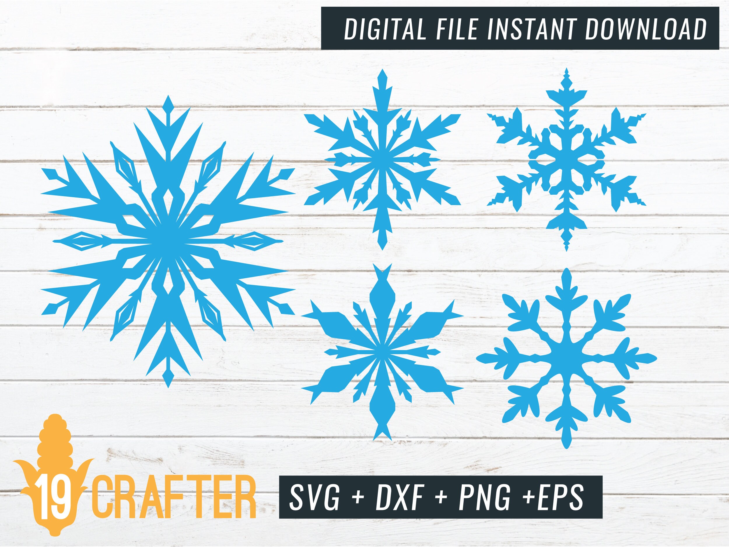 Snowflakes Christmas Theme Svg Dxf Png Eps File for Cutting Machine ...