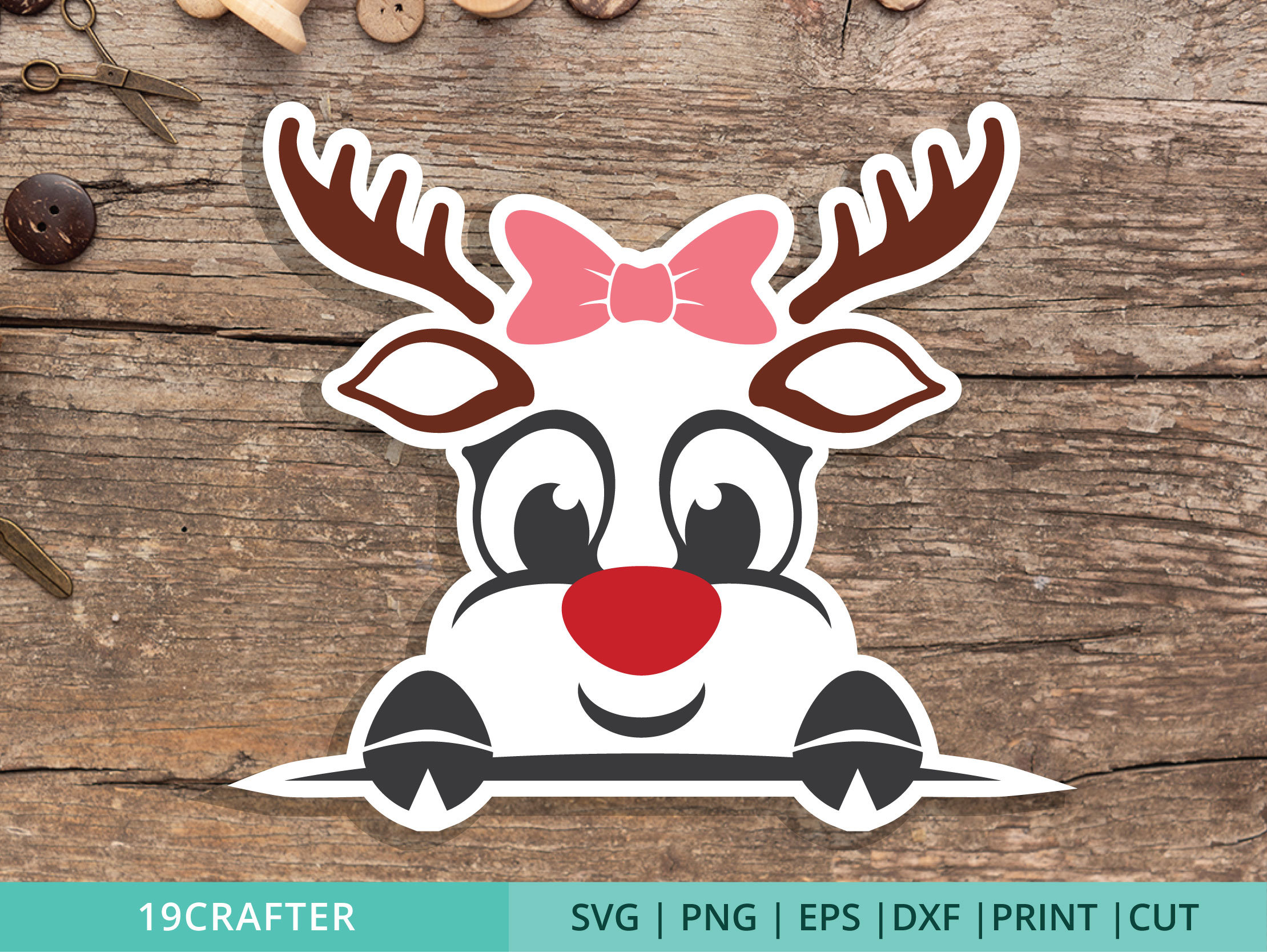 Reindeer Face Svg Bundle. Reindeer Cute and Happy Christmas Design ...