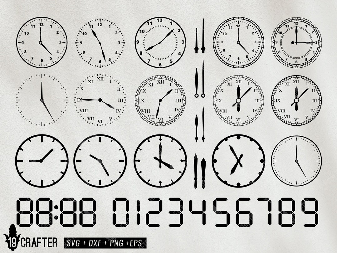Clock Svg Bundle, Wall Clock Svg, Rounded Clock Svg, Clock Watch Svg ...