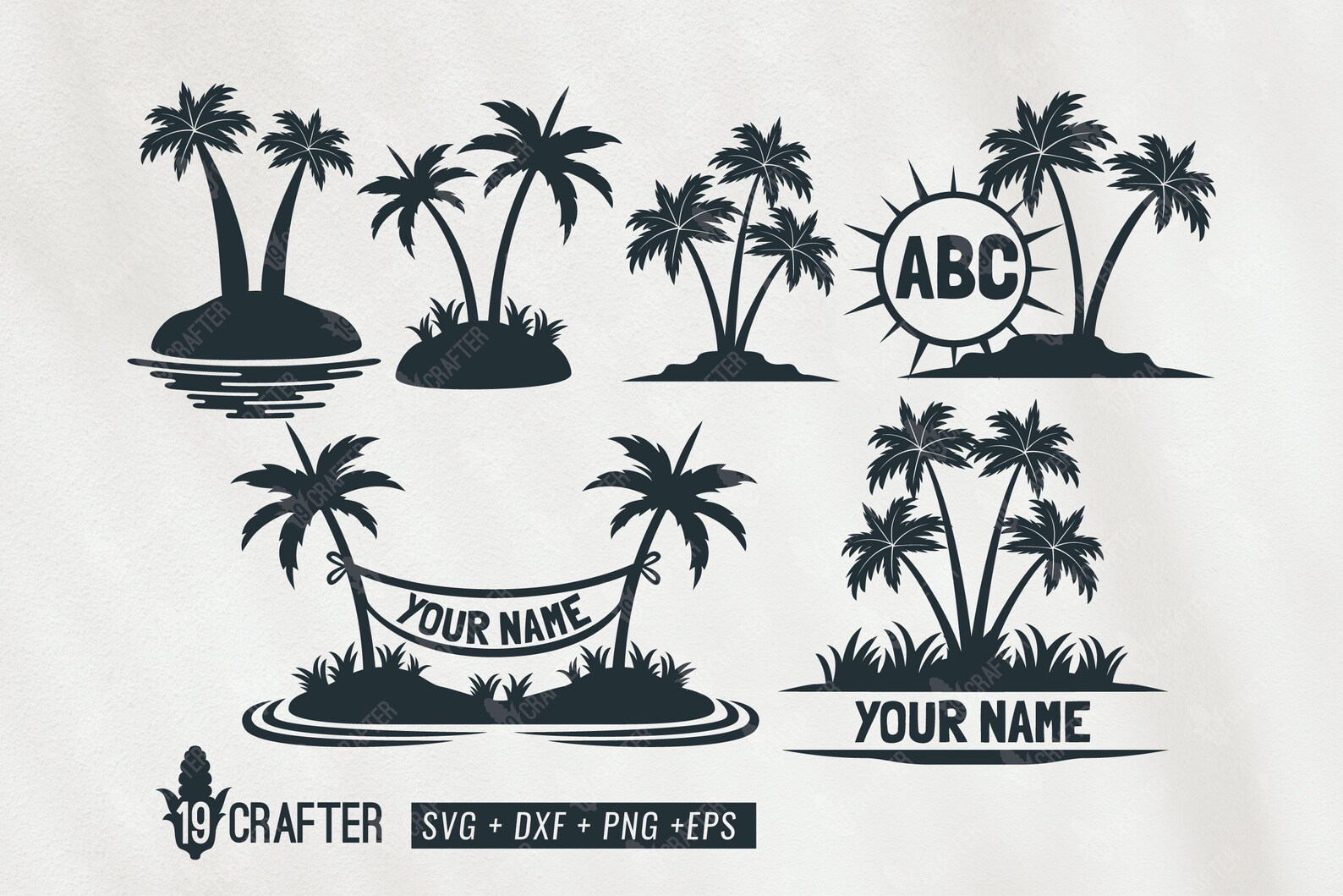 Coconut Tree Svg Bundle, Palm Tree Svg, Summer Coconut Tree Split Name ...