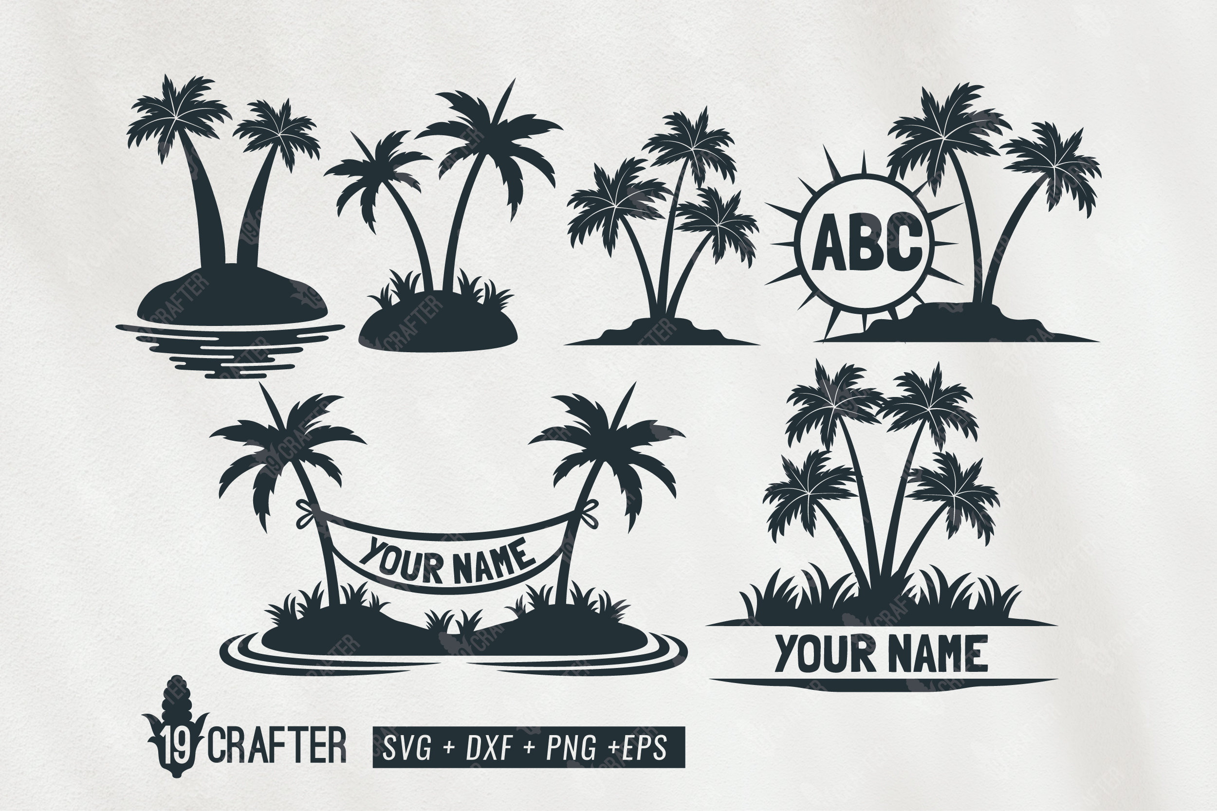 Coconut Tree Svg Bundle, Palm Tree Svg, Summer Coconut Tree Split Name ...