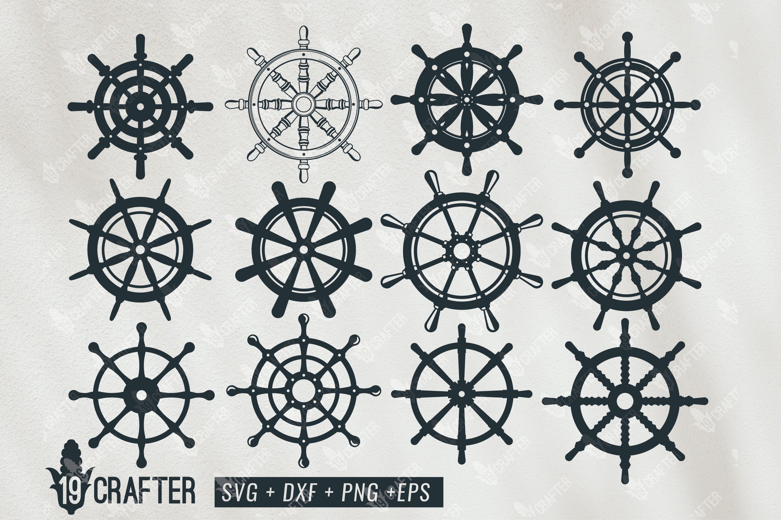 Ship Steering Wheel Svg Bundle, Sailor Ship Steering Wheel Svg, Marine ...