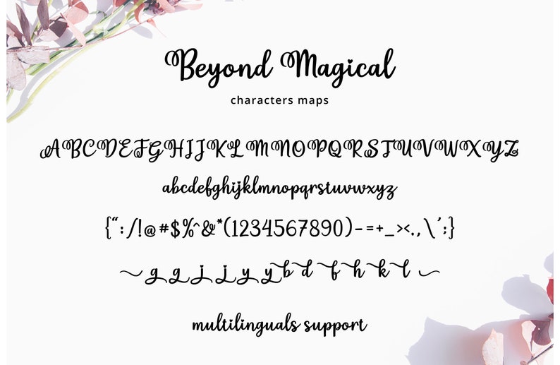 Beyond Magical Hand Written Swirl Font Greeting Card Script | Etsy