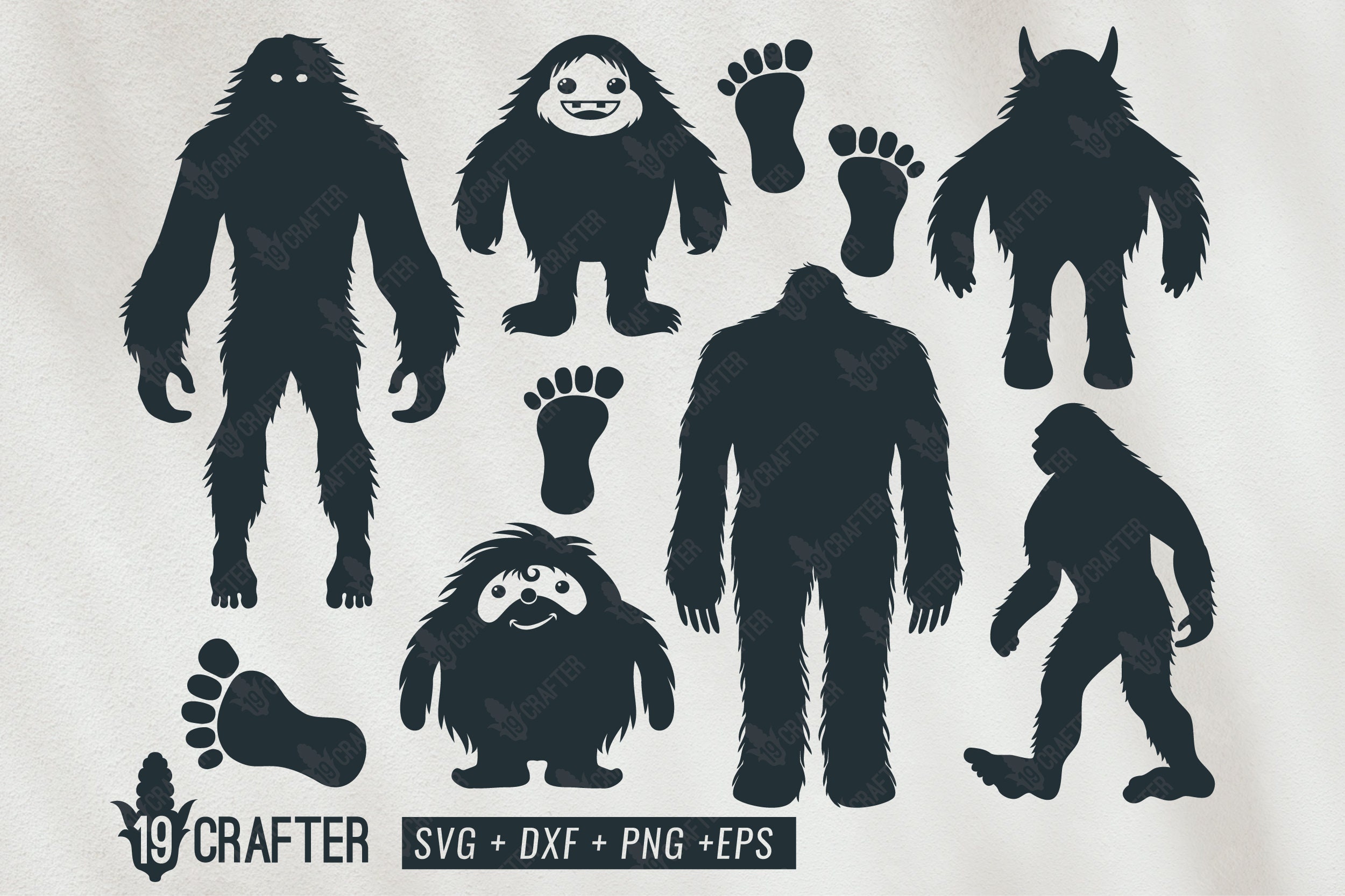 Yeti Bigfoot Svg Bundle, Cute Yeti Bigffot Svg Bundle, Giant Yeti ...