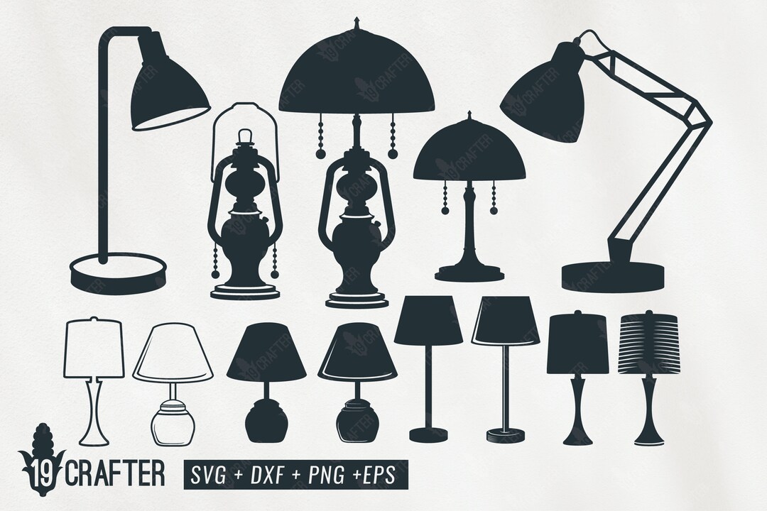 Lamp Svg Bundle, Desk Lamp Svg, Lantern Svg, Table Lamp Svg, Sleeping ...