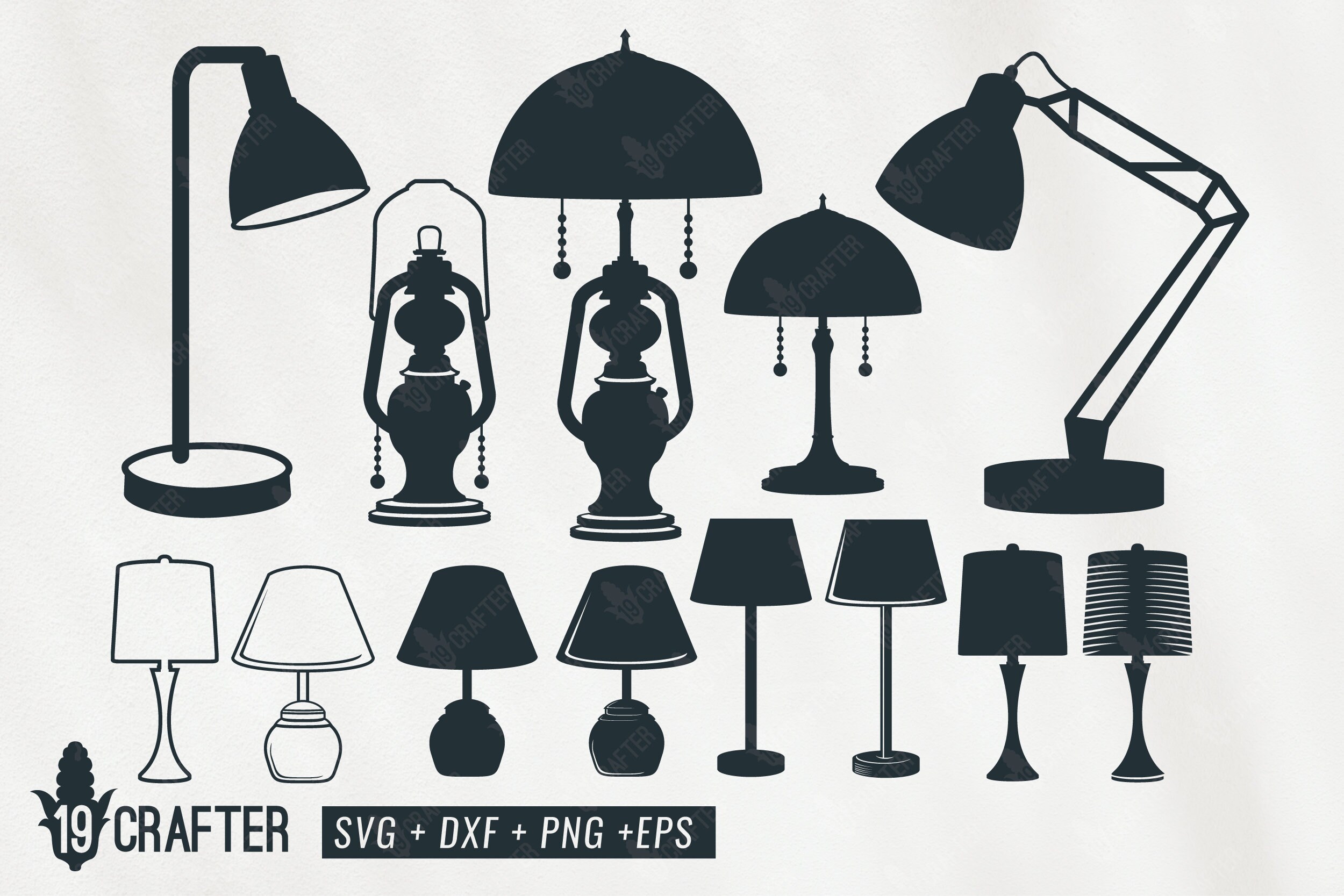Lamp Svg Bundle, Desk Lamp Svg, Lantern Svg, Table Lamp Svg, Sleeping ...
