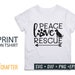 Peace Love Rescue Svg Dxf Png Eps for Cut File, Mug Tshirt, Cutting ...