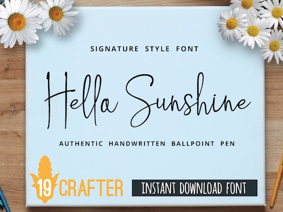 Hampton Signature Hand Written Font Greeting Card Script SVG | Etsy