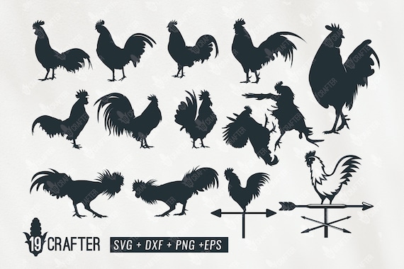 Coq svg bundle fighter rooster clipart cock svg cock | Etsy