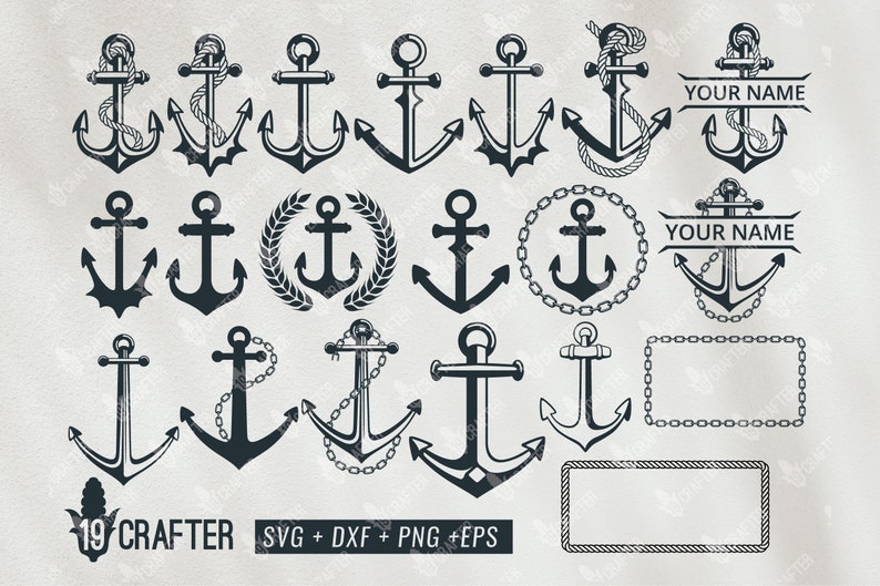 Anchor Svg Bundle, Anchor Ship, Anchor Split Name, Rope Chain Svg Frame ...