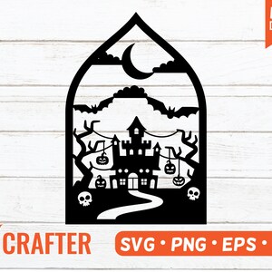 Halloween Scenes SVG Bundle. Halloween Laser Cut Window and Door Decor ...