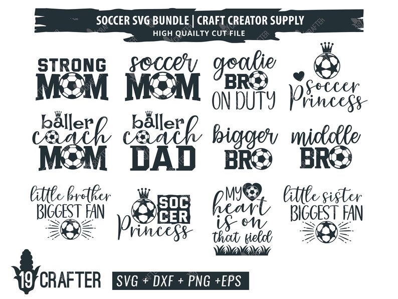 Soccer Family Svg Bundle Craft Creator Supply, Soccer Ball Family Svg ...
