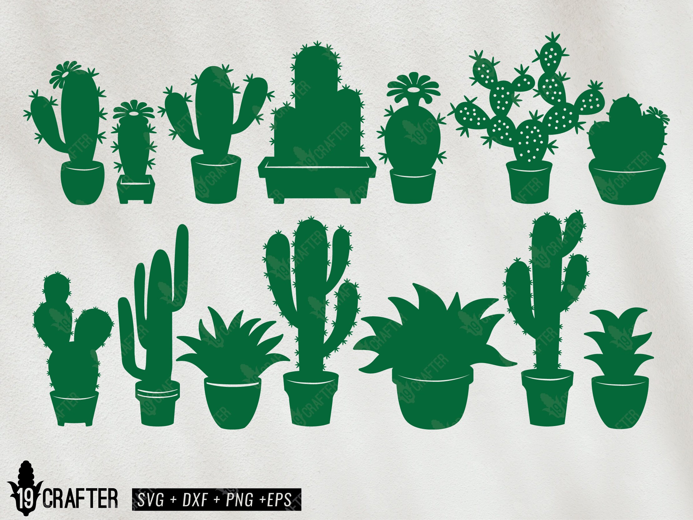 Cute Cacti Cactus Svg Bundle, Cacti Succulent Clipart, Cacti and ...