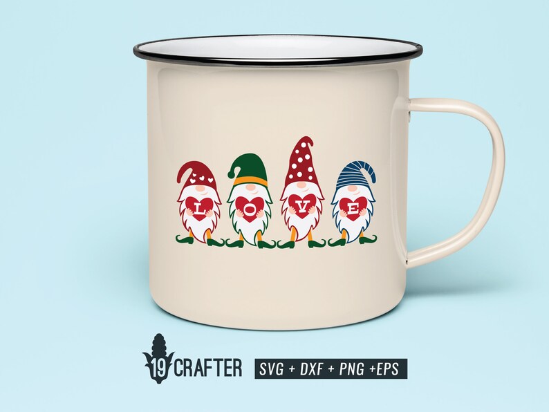 Vier kabouters liefde Valentine SVG EPS PNG DXF bestand - Etsy België