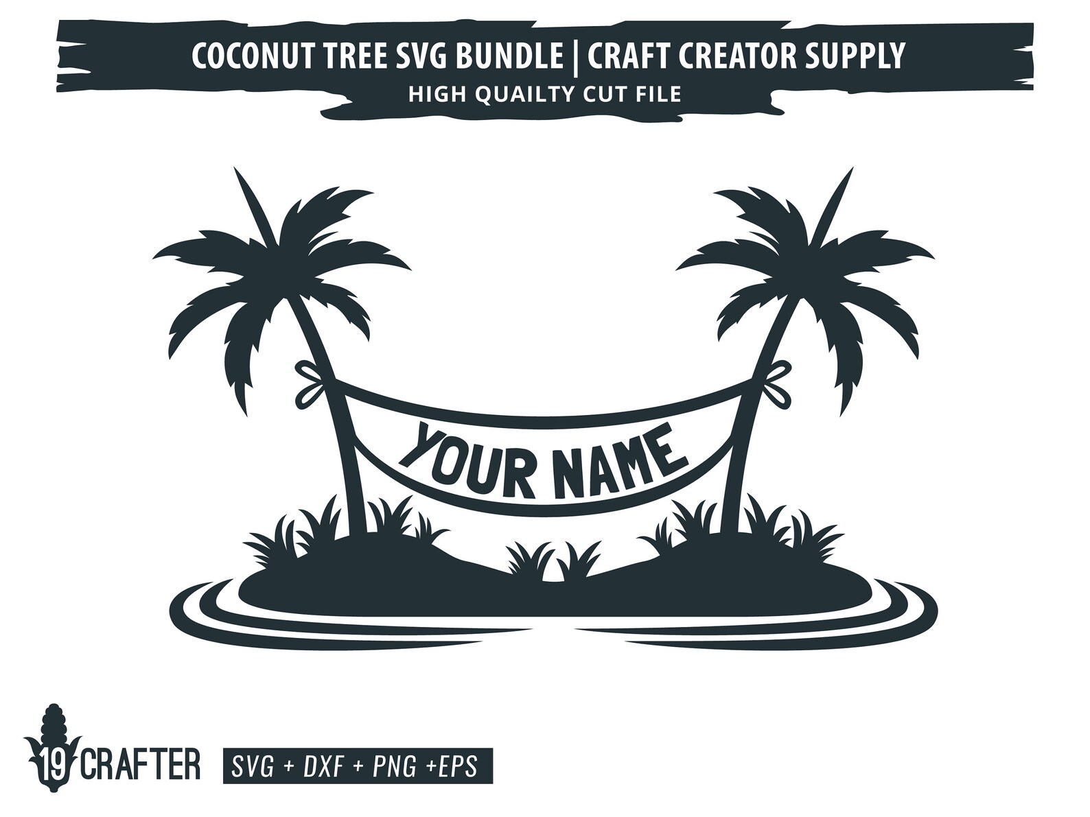 Coconut Tree Svg Bundle, Palm Tree Svg, Summer Coconut Tree Split Name ...