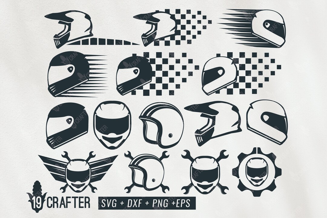 Helmet Svg Bundle, Helmet Racing Svg, Cross Wrench Old Helmet ...