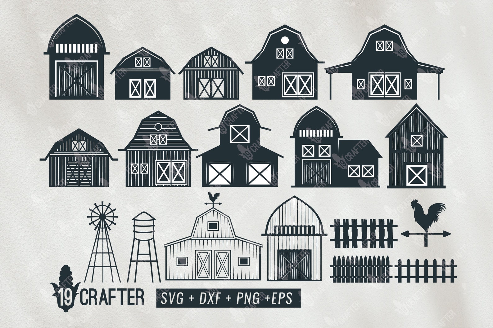 Barn Svg Bundle, Barn Farm Cut File, Barn Clipart, Cute Barn Silhouette ...