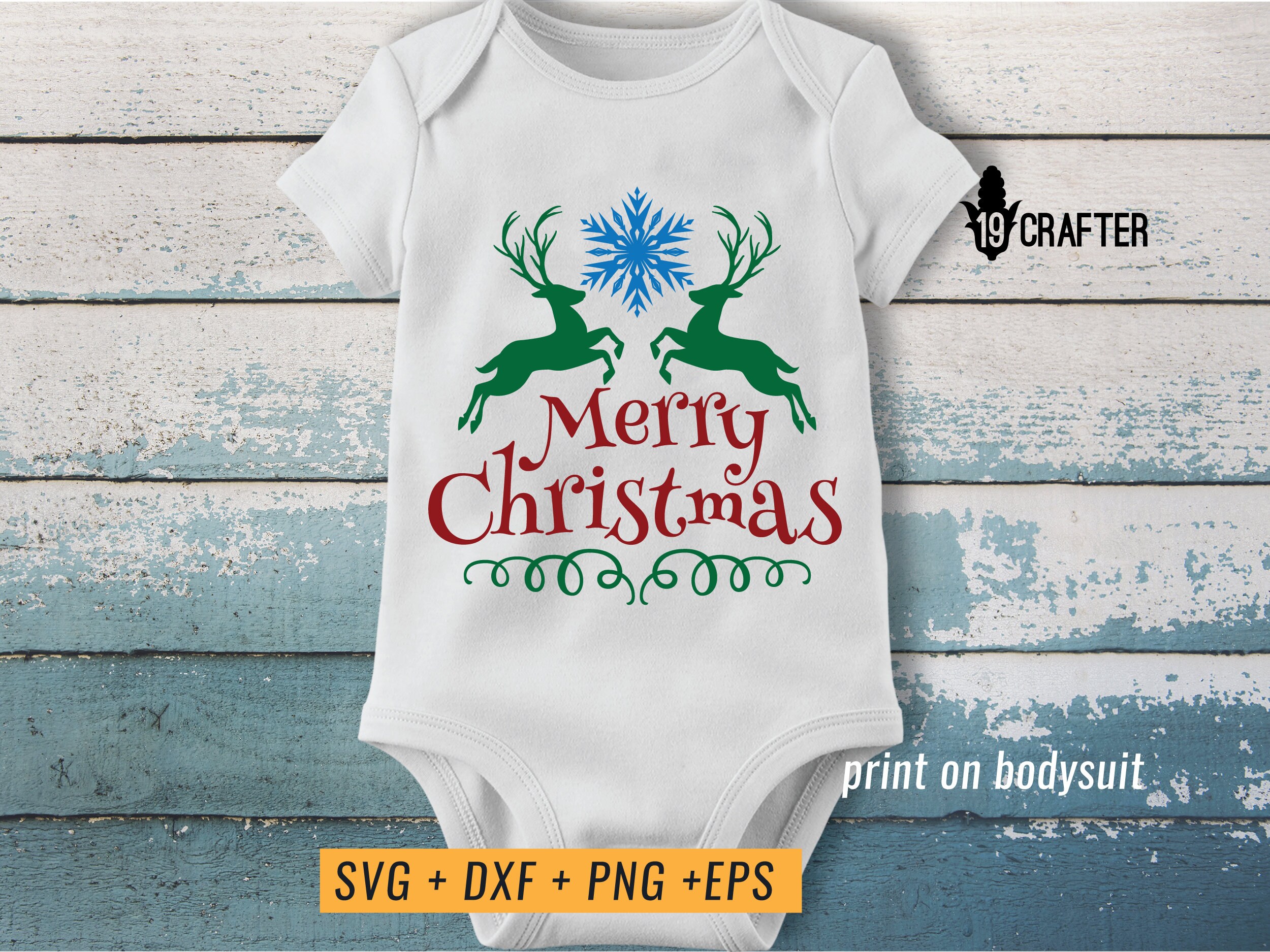 Merry Christmas Greeting Decorated With Deer Svg Dxf Png Eps - Etsy