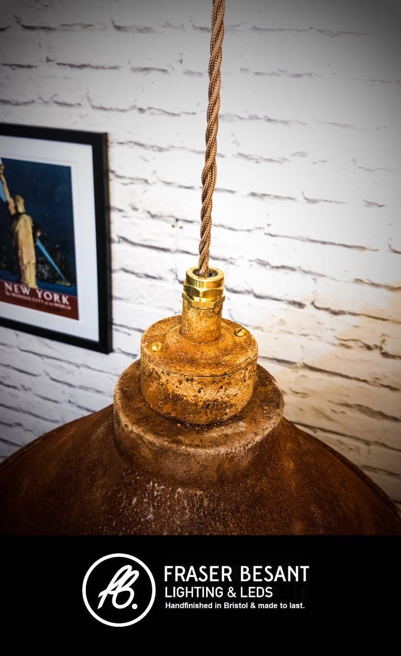 Rusted Metal 380mm Pendant Light Set - Etsy