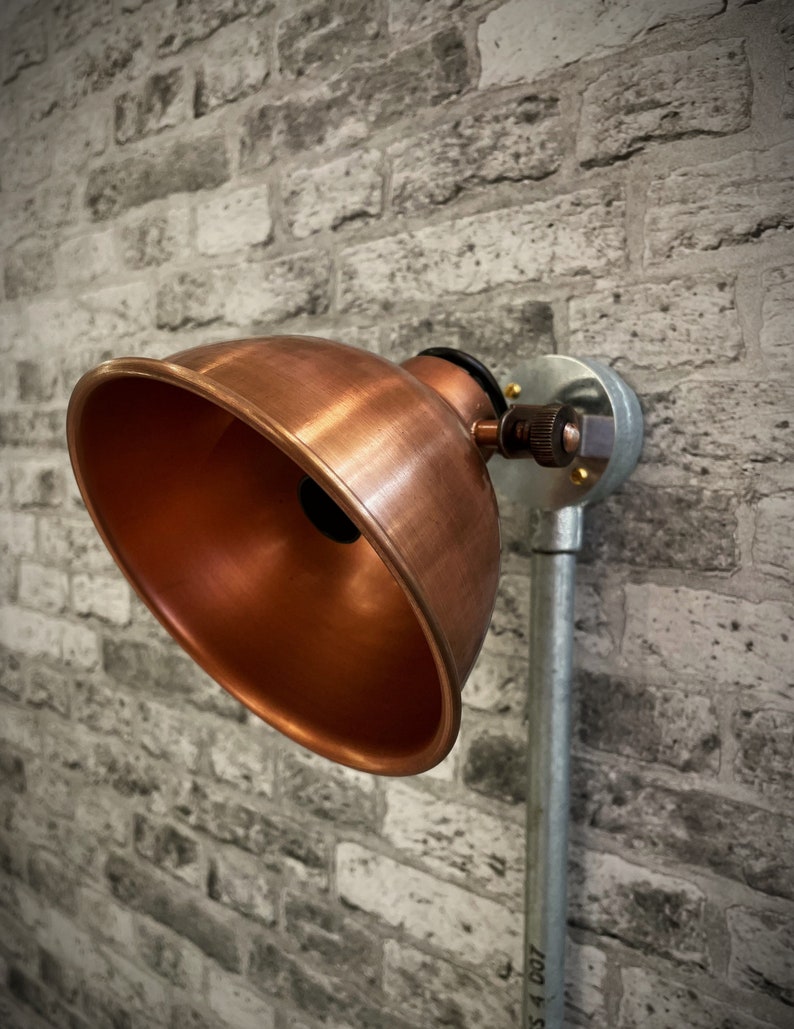 Aged Copper Conduit Box Picture Light E14 Dome Metal Shade - Etsy UK