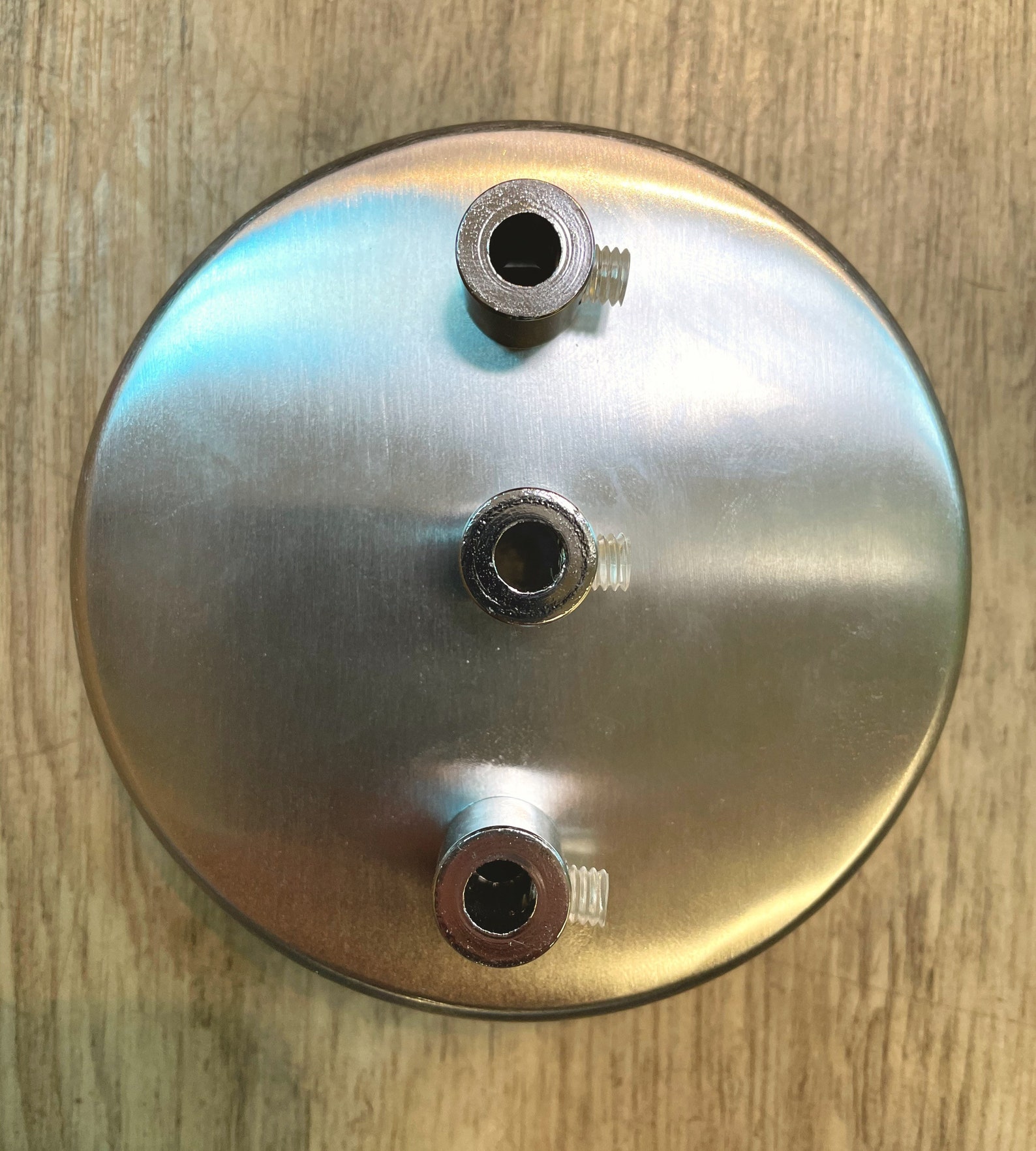 3way Metal Ceiling Rose in Brushed Chrome Finish Fully Handmade Ideal ...