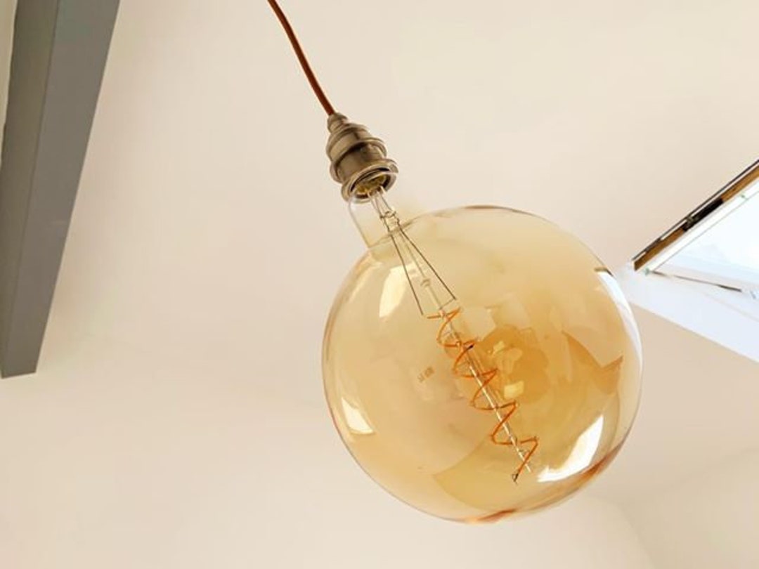 Conduit Pendant Light With Nickel E27 Lampholder and Copper Cable ...