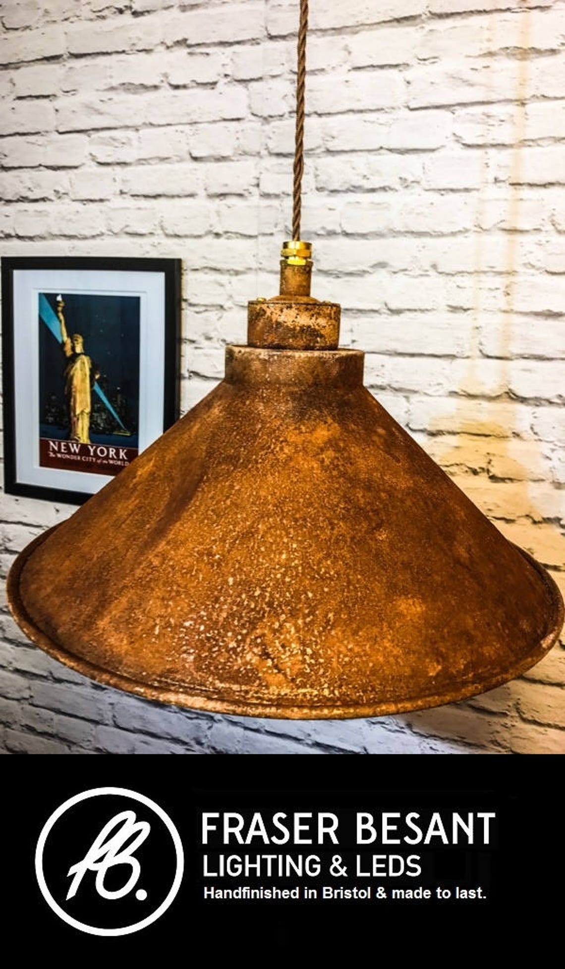 Rusted Metal 380mm Pendant Light Set - Etsy