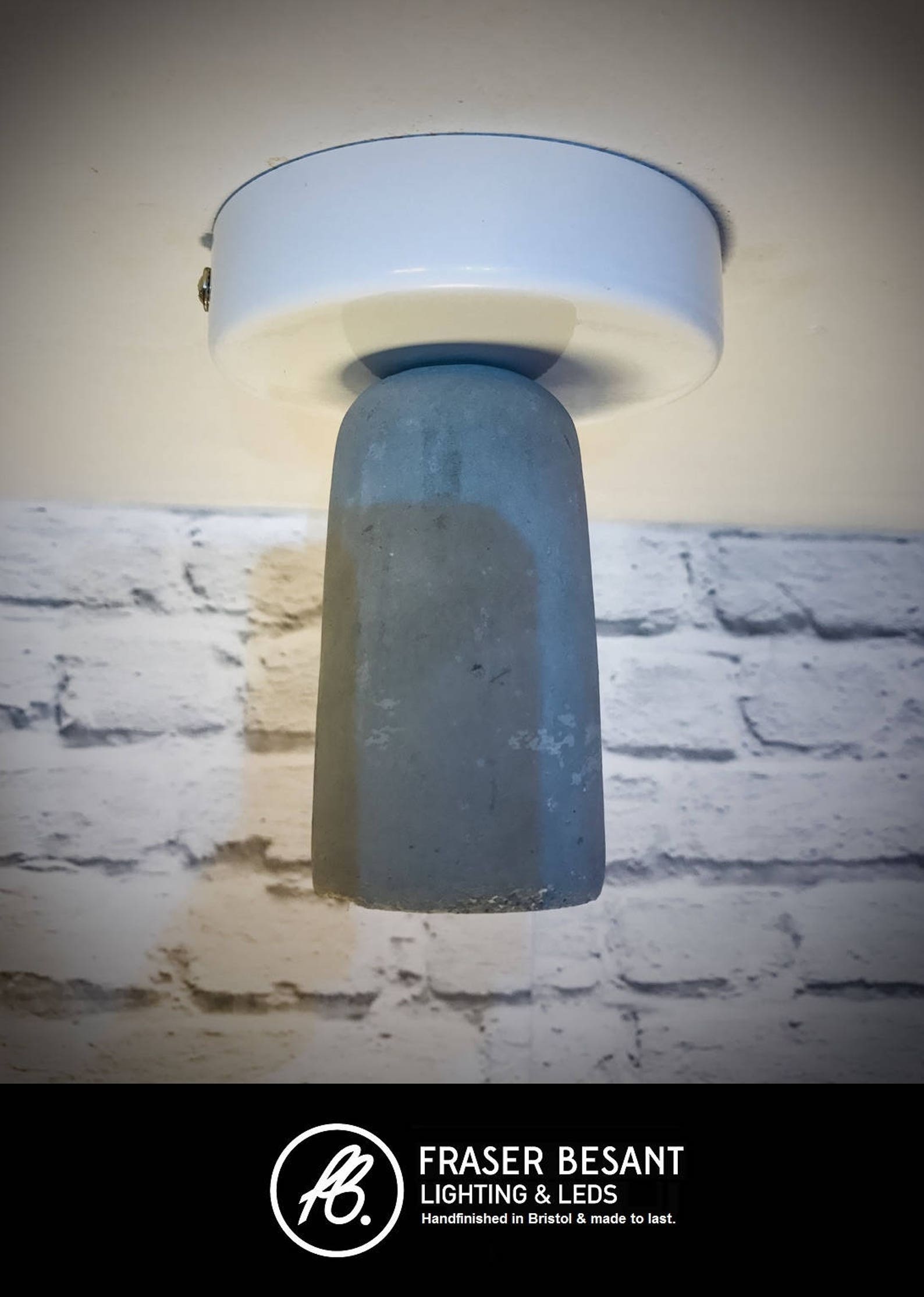 Concrete Industrial Style E27 Baton Holder With White Base | Etsy