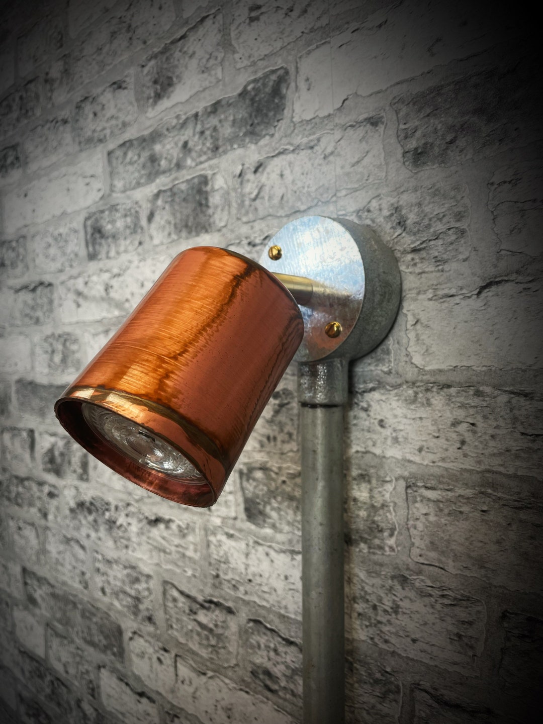 Raw Copper Conduit Box GU10 Spotlight Fully Adjustable - Etsy