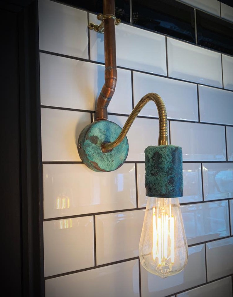 Verdigris Copper Adjustable Reading Wall Light | Etsy
