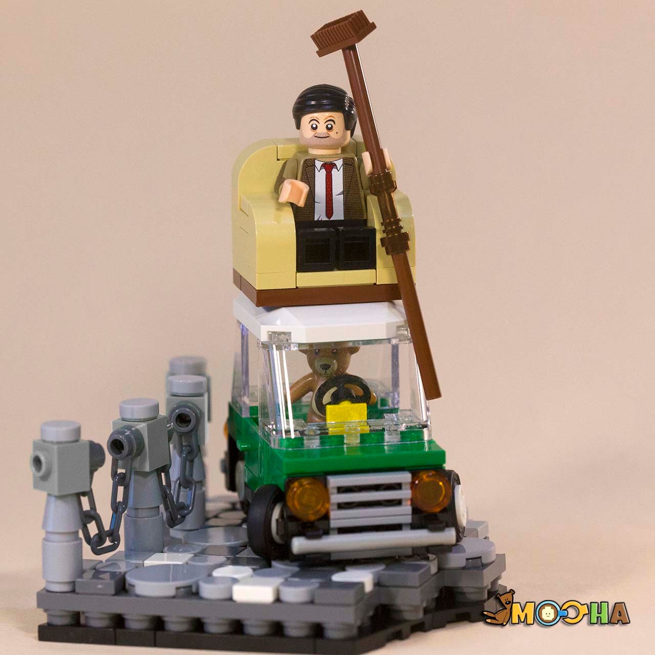 Custom LEGO Minifigures Mr. Bean and Mini Cooper Drifting MOC Set ...