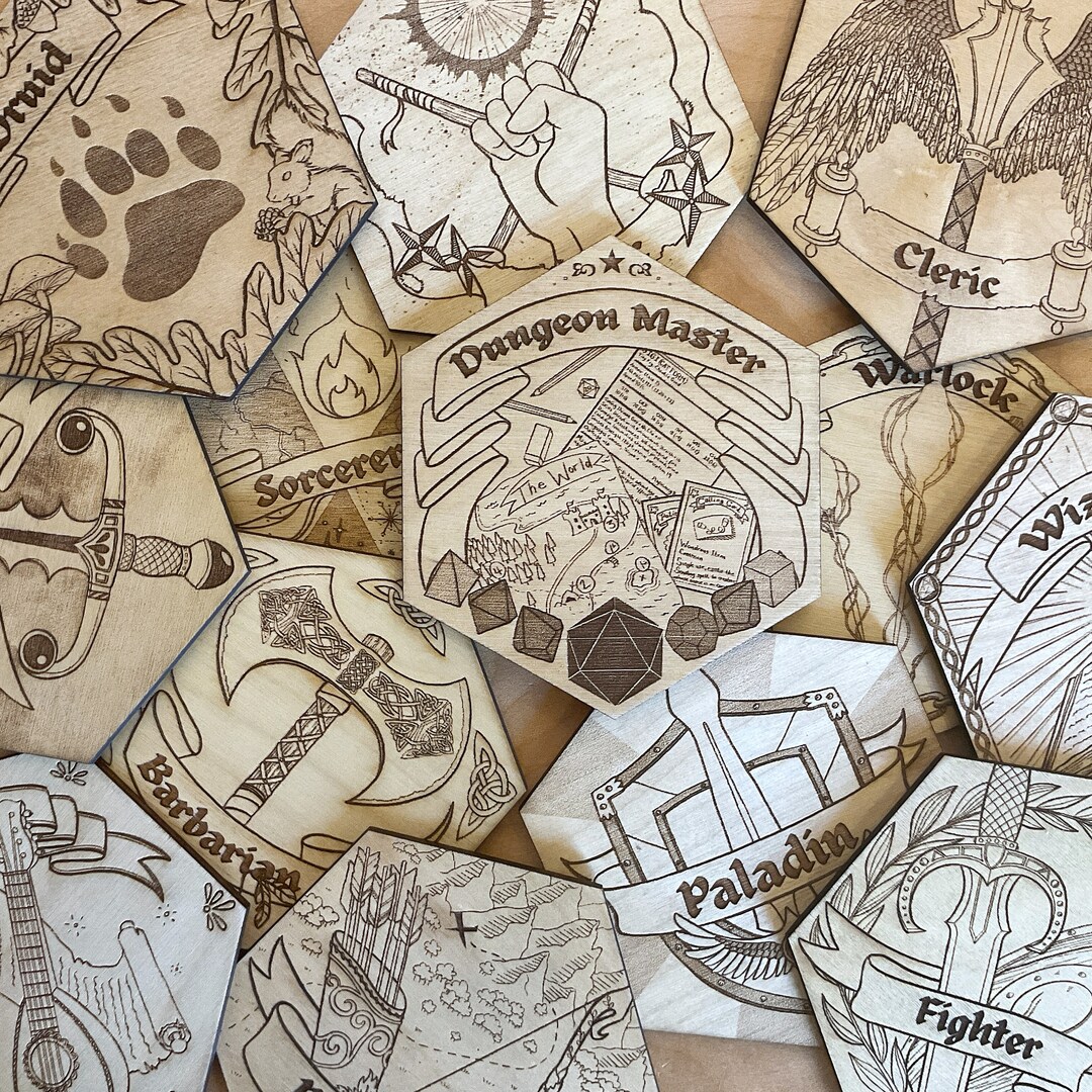 Choose Your Own Adventuring Party TTRPG Class BUNDLE Birch Coasters - Etsy