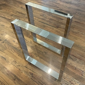 2x U Shaped Legs of Square Tubed Metal Table Legs 10 35 Matte Black Steel U frame Perfect for Side Table Ikea Hacking Etsy