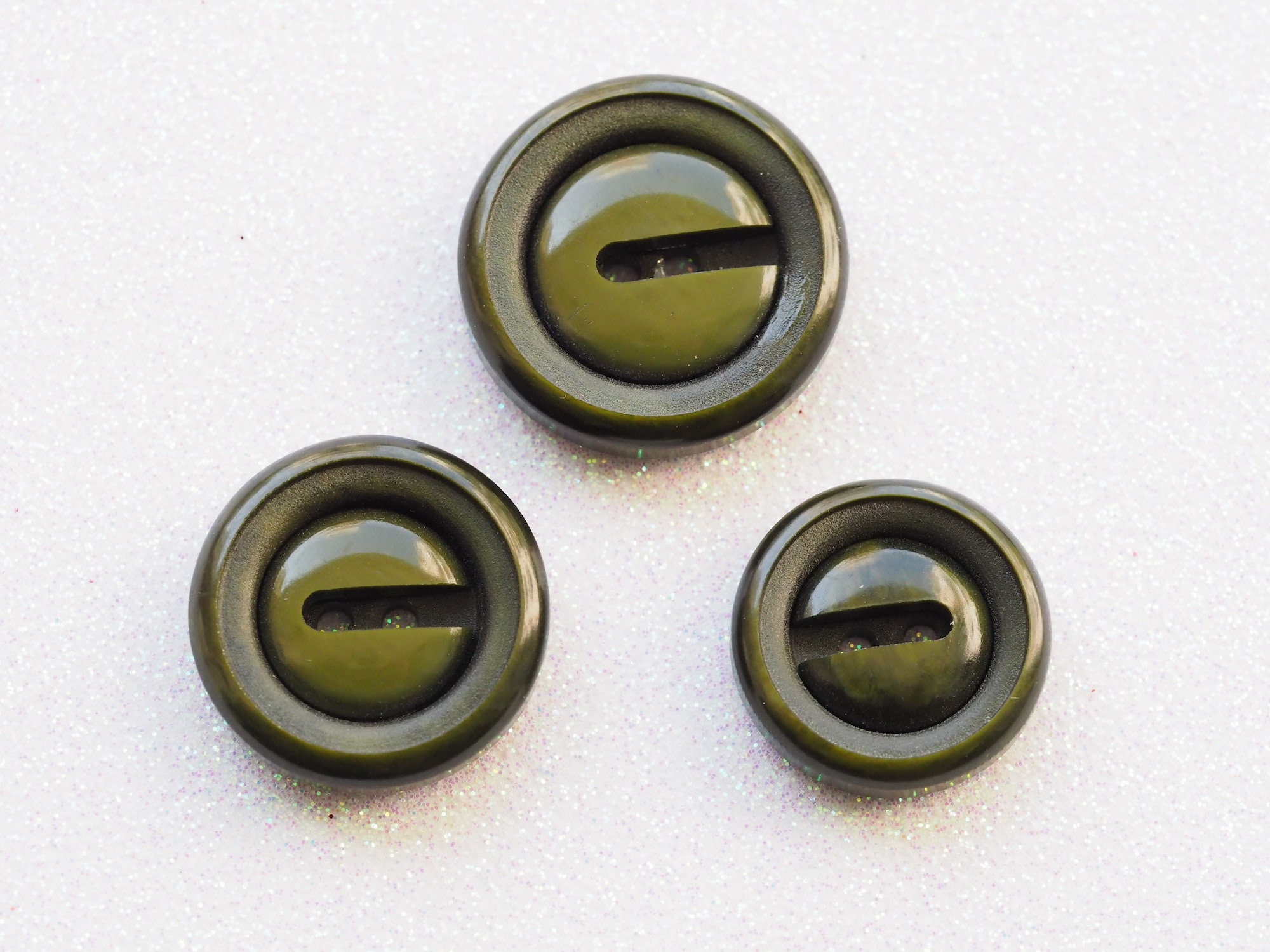 Olive Green Handmade Casein Button Classic Button Vintage - Etsy