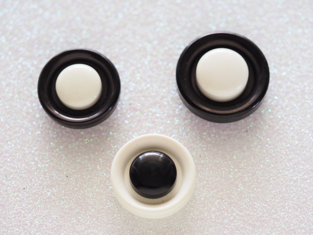 Black and White Candy Like Button, Minimal Design Timeless Button ...