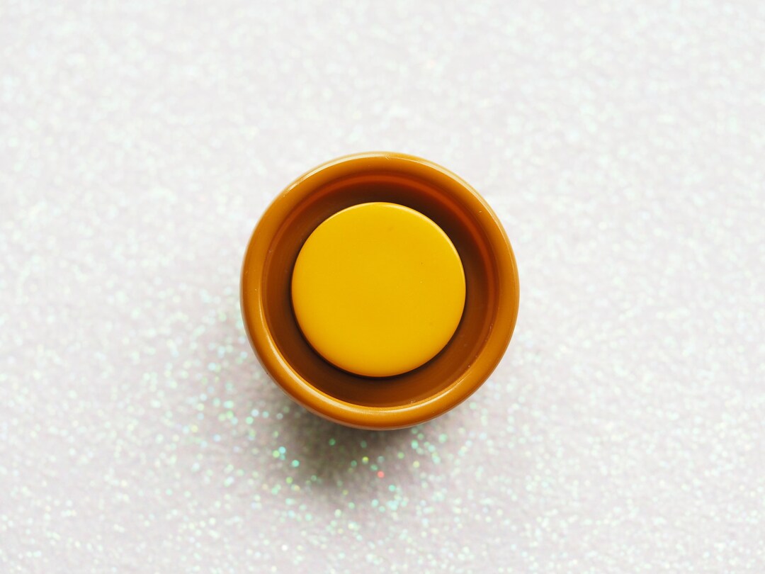 25mm (1") Yellow Mustard Button, 70s Style Shank Fitted Button ...