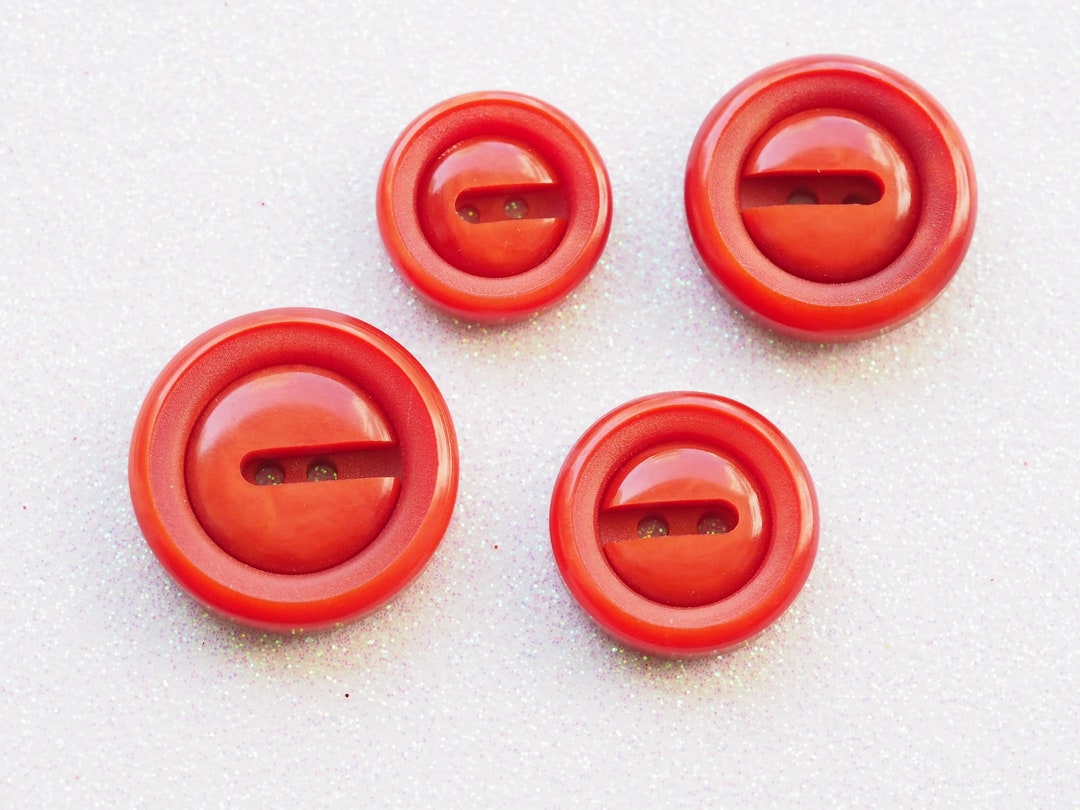 Red Casein Button, Handmade Two Hole Button, Unisex Button, Novel ...