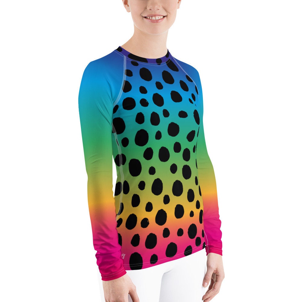 Cheetah Rainbow Print Women's Rash Guard - Etsy Singapore