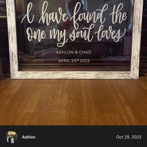 Acrylic Wedding Sign I Have Found the One My Soul Loves - Etsy Canada