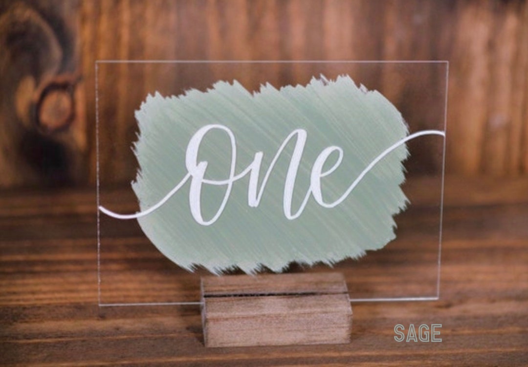 Acrylic Painted Table Numbers, Table Numbers, Wedding Table Numbers ...
