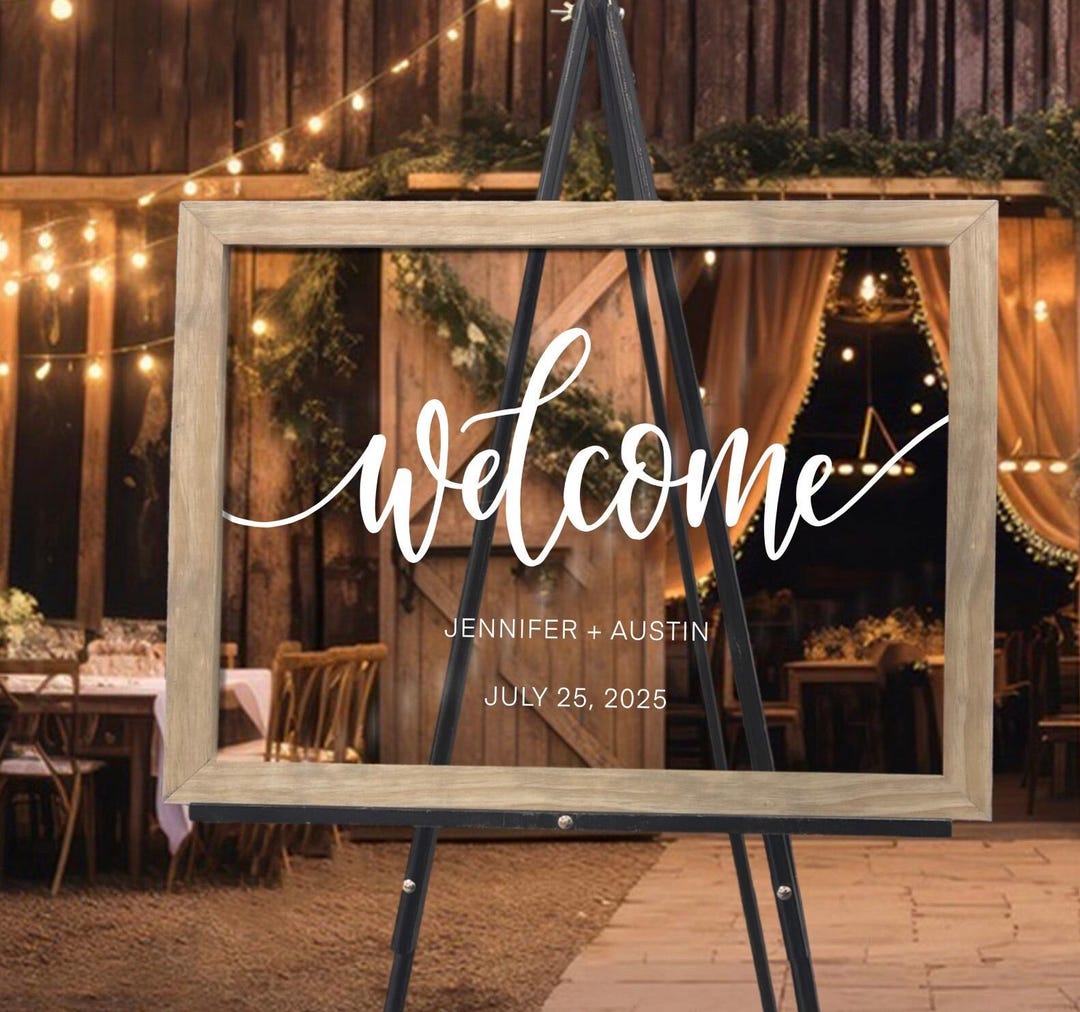 Acrylic Wedding Welcome Sign With Handwritten Font, Weddings Signs ...