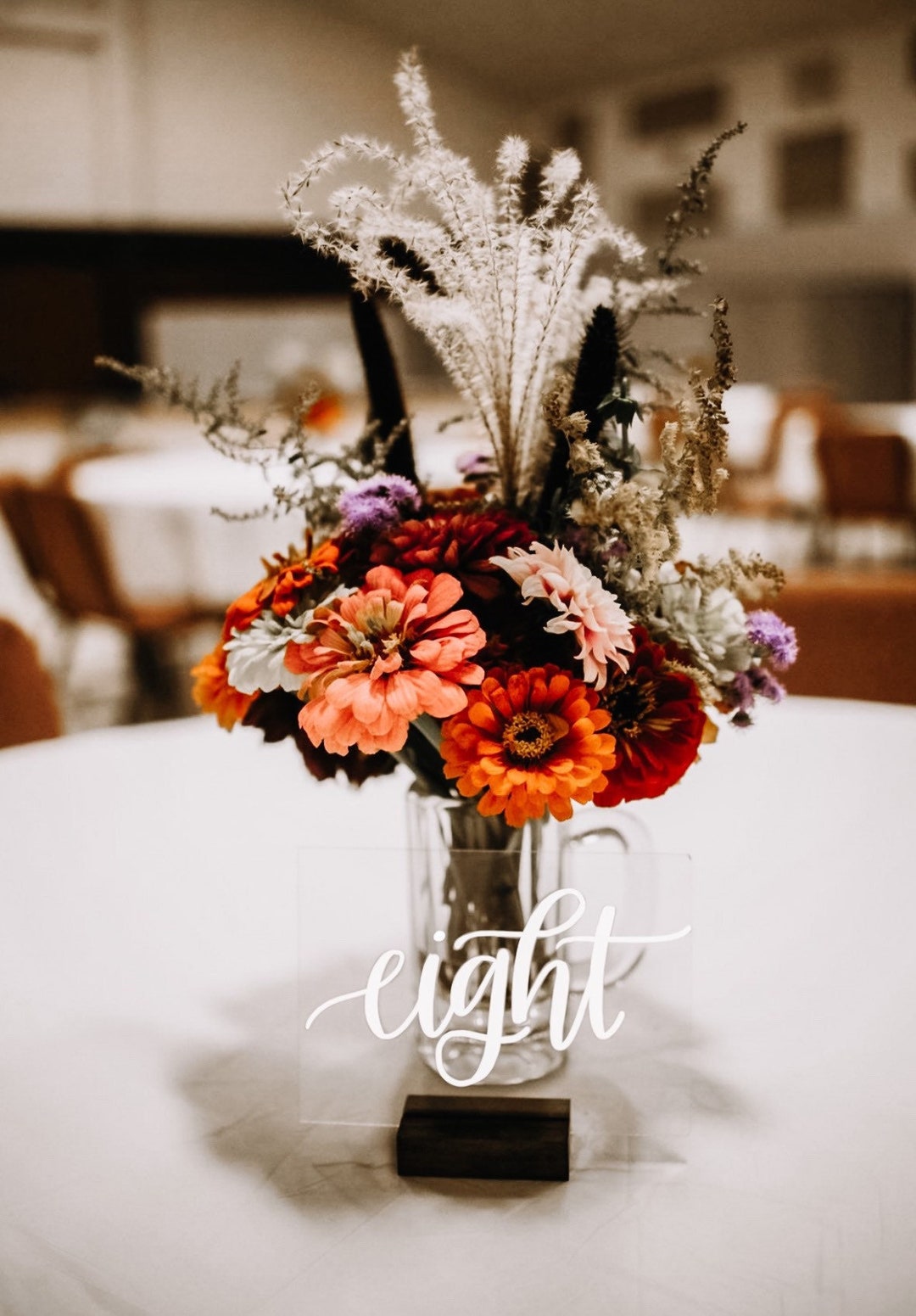 Wedding Table Numbers Clear Table Numbers With Stands - Etsy