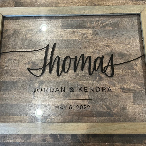 Last Name Framed - Etsy