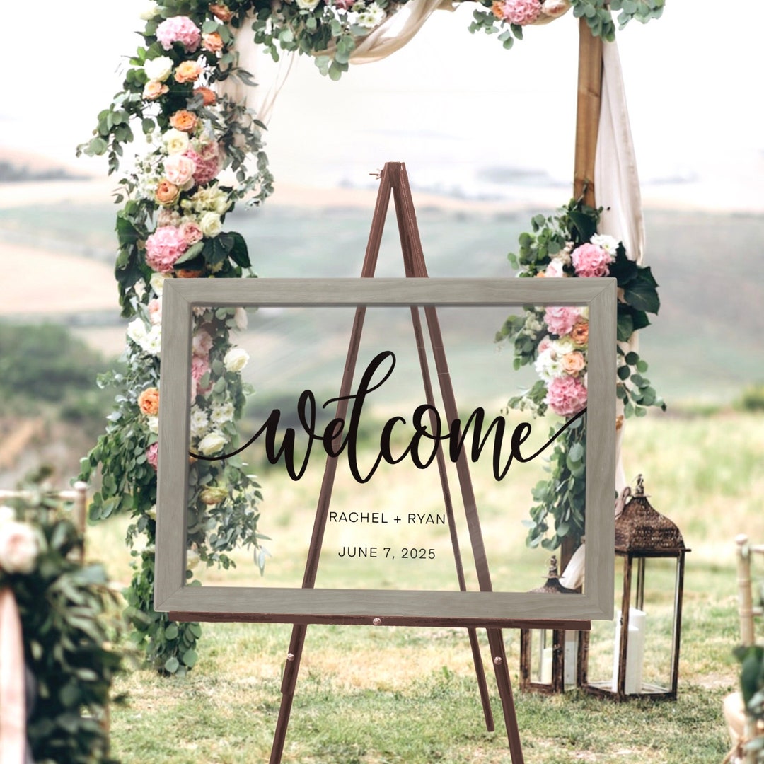 Acrylic Wedding Welcome Sign With Handwritten Font, Weddings Signs ...