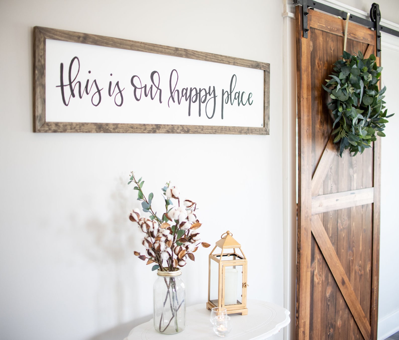 Home Decor Wall Sign Farmhouse Style Sign This is Our Happy | Etsy
