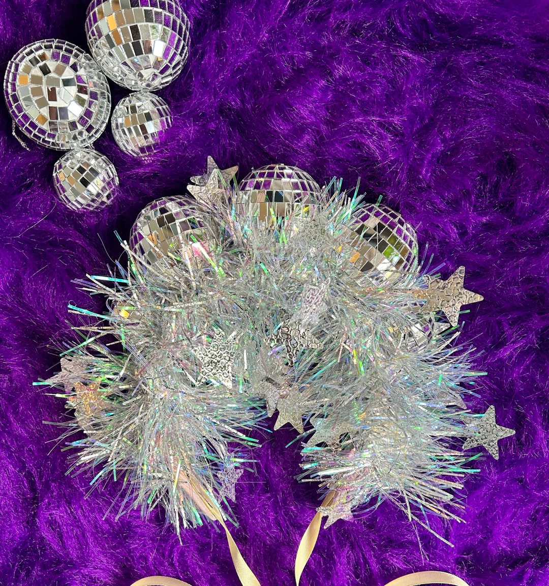 Extra Large Disco Ball Headband, Mirror Ball, Glitter Ball, Tinsel ...
