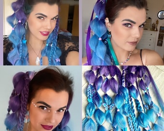 Ombre Rave Braids Easy Application Tinsel Rave Festival - Etsy