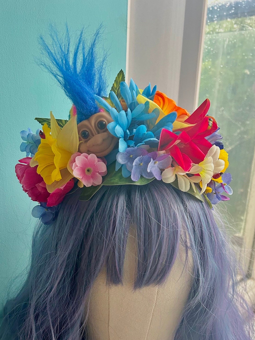 Troll Flower Crown, Vintage, Retro, Festival, Unusual, Eccentric ...